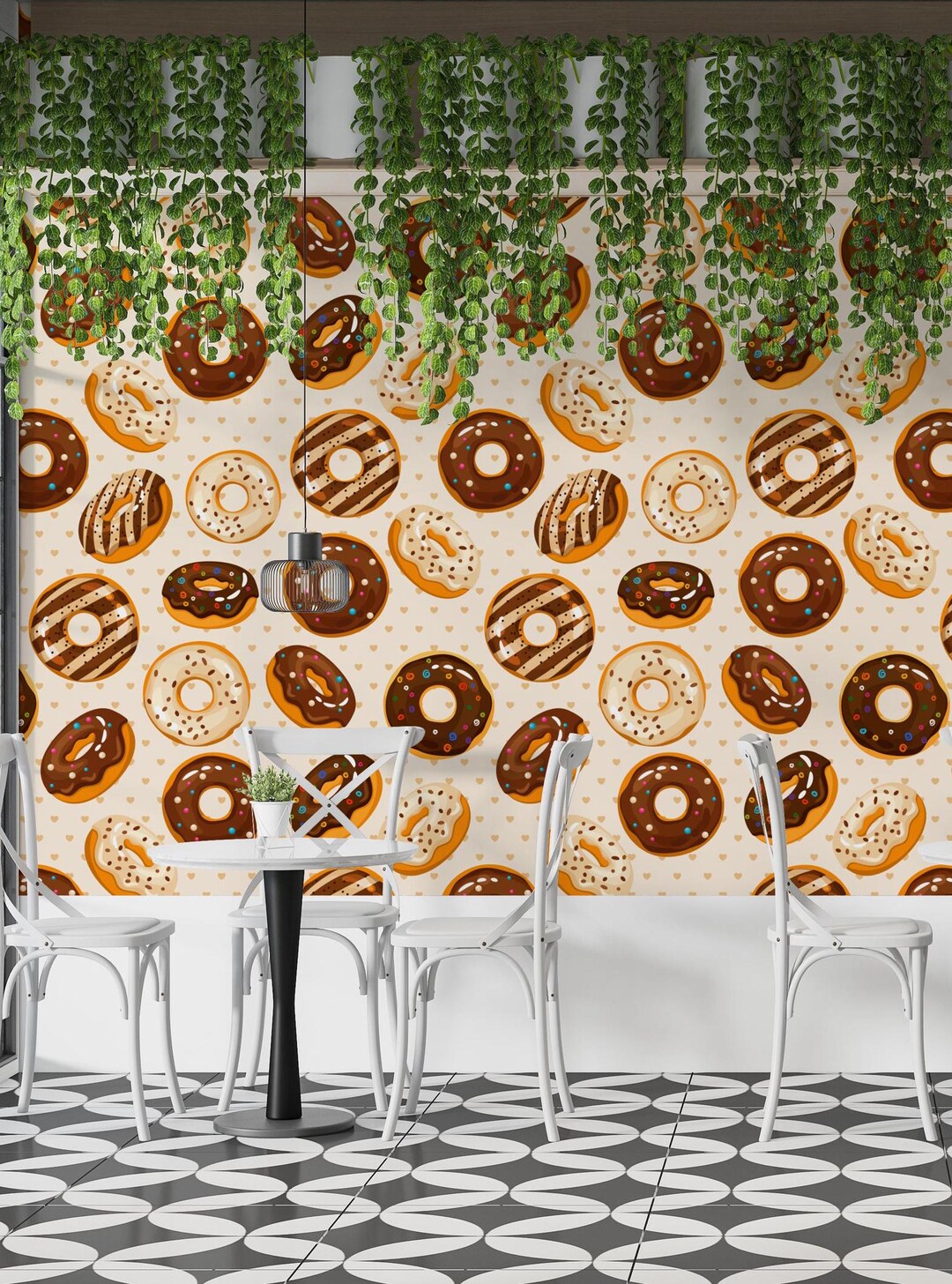 Colorful Donut Pattern Wallpaper - Fun & Cute Doughnut Mural for ...