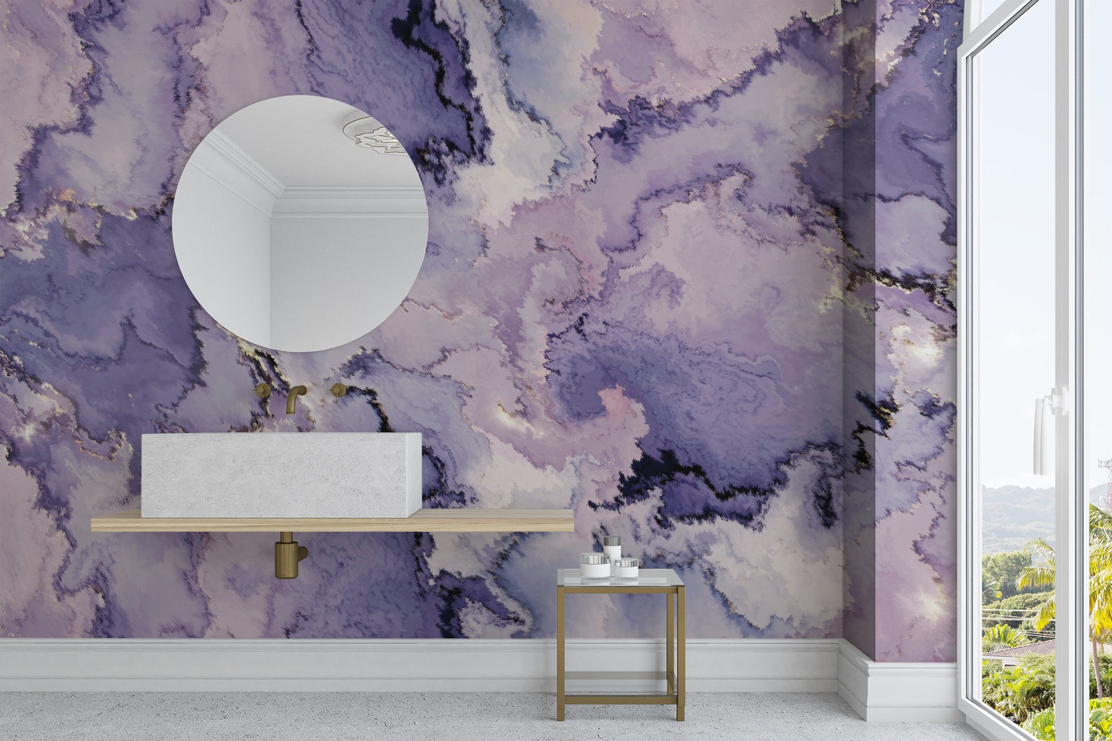 Abstract Purple and Lilac Wallpaper Pattern Wall Mural - Etsy