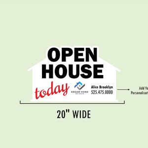 Customizable Real Estate Open House Sign, Personalized Open House Lawn ...