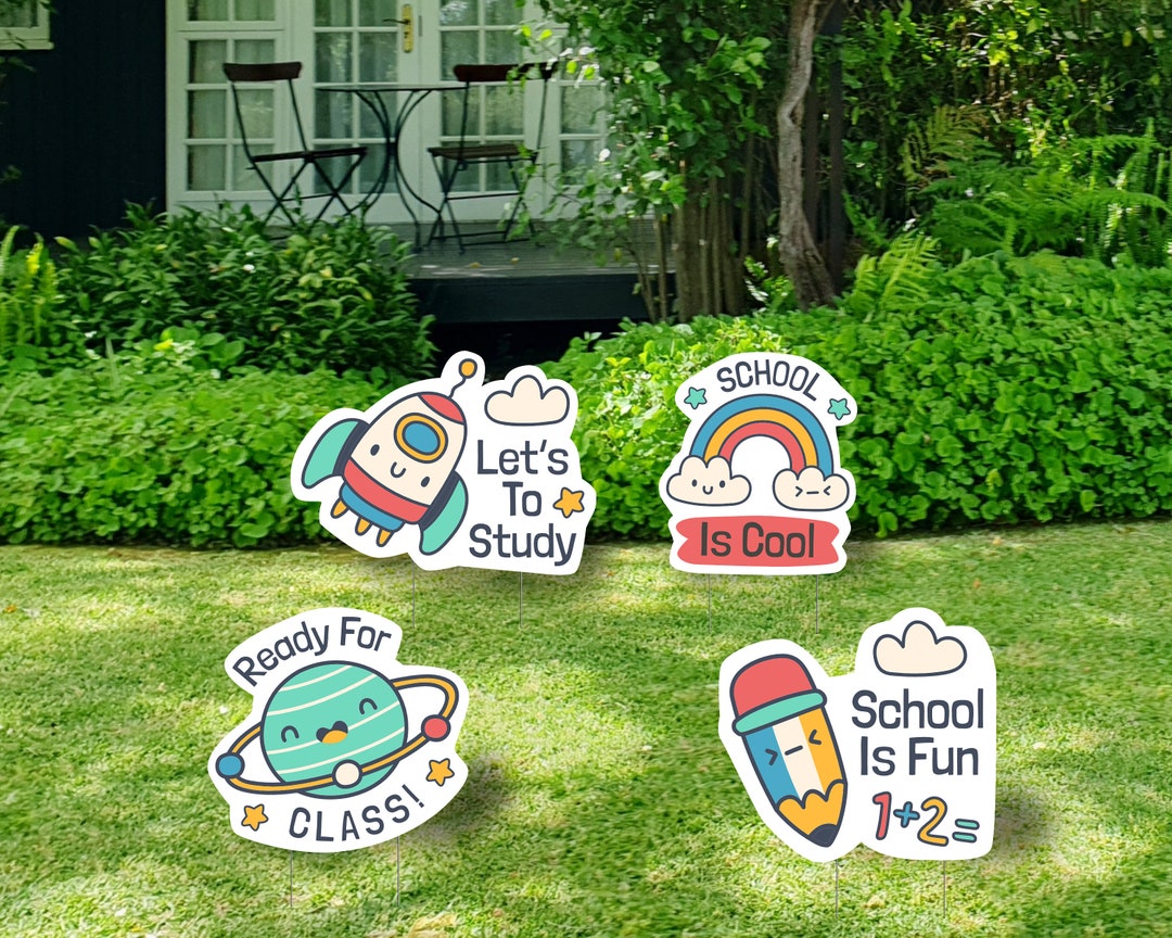 School Theme Sign, First Day of School Decoration Indoor & Outdoor Use ...