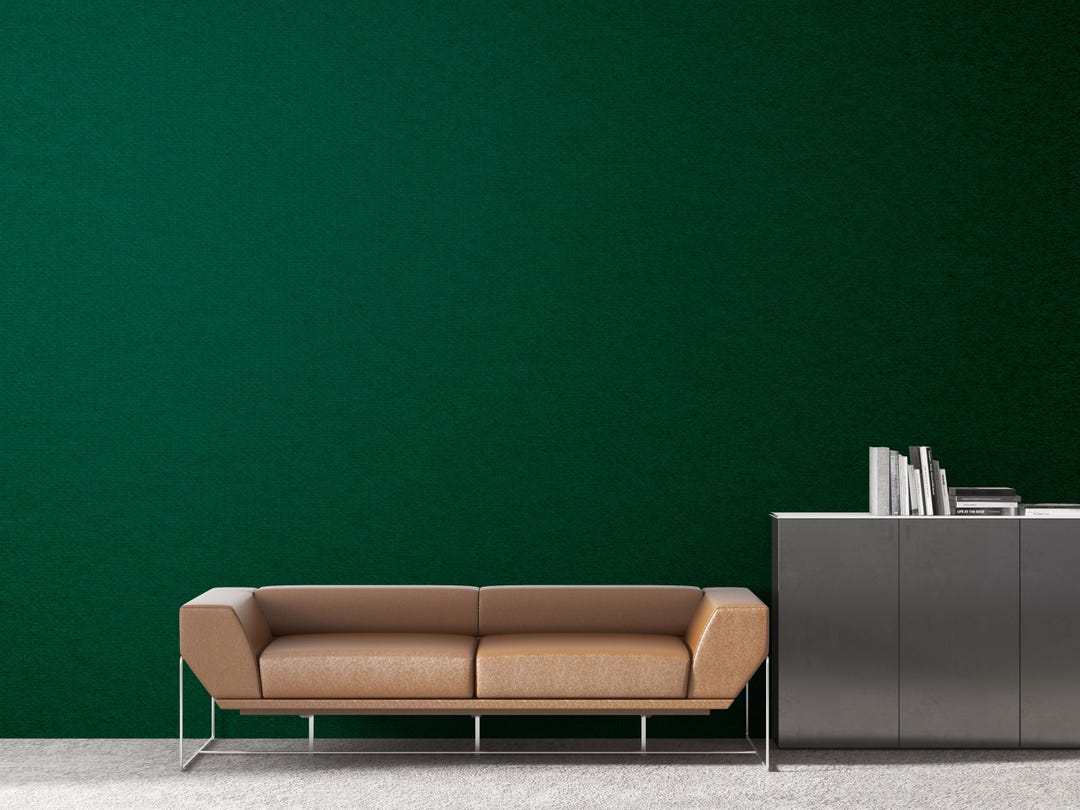 Elegant Deep Green Wall Mural – Smooth Textured Green Backdrop for ...