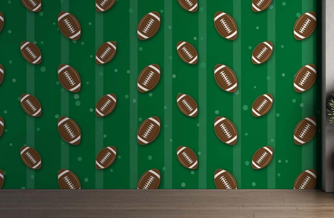 American Football Pattern Wall Mural | Pattern Wallpaper | Self ...