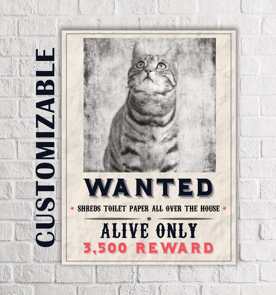 Wanted Poster Custom Pet Sign – Funny Personalized Metal Wall Art for ...