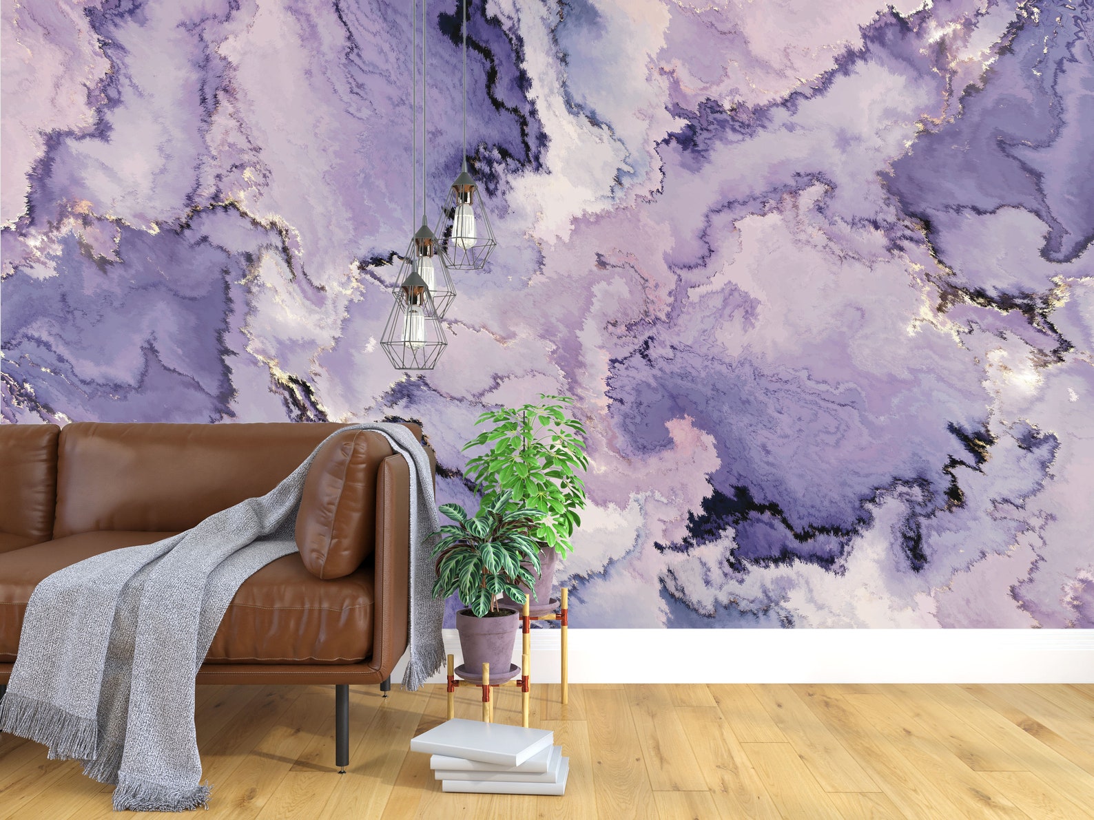 Abstract Purple and Lilac Wallpaper Pattern Wall Mural - Etsy