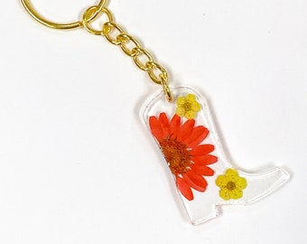 Cowgirl Boot Keychain - Etsy