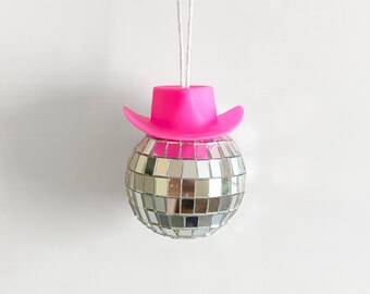 Disco Ball With Pink Cowboy Hat - Etsy