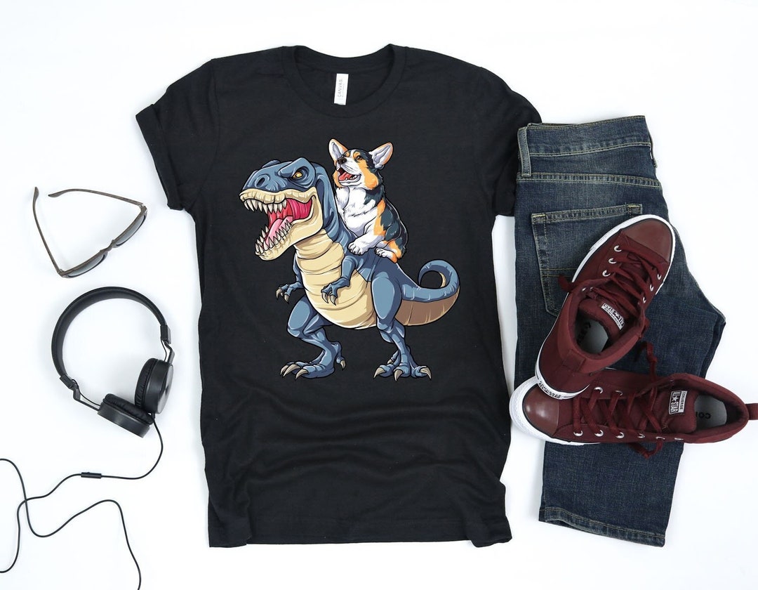 Corgi Tri Color Dinosaur T Rex Shirt / Corgi Tricolor Shirt / Dinosaur ...