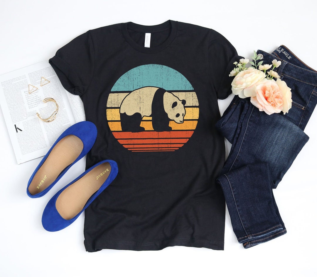 Panda Sunset Shirt / Panda Shirt / Pandas Gifts / Retro Vintage / Panda ...