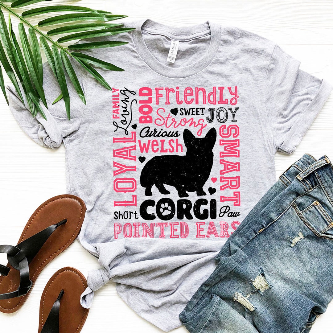 Corgi Typography Shirt / Corgi Shirt / Corgi Gifts / Funny Cute Corgis ...
