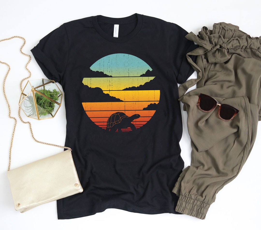 Tortoise Sunset Shirt / Tortoise Shirt / Tortoises Gifts / Retro ...