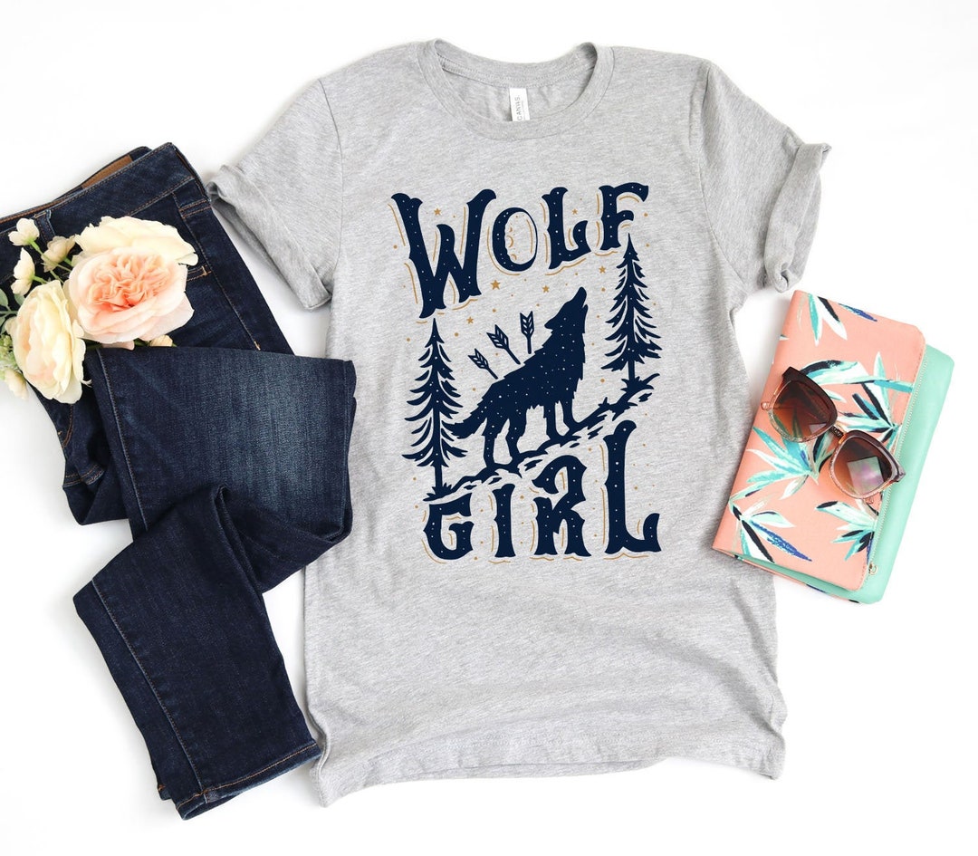 Camisa de niña lobo / Camisa de lobo / Regalo de lobo / Regalo de lobo ...