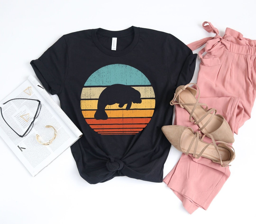 Manatee Sunset Retro Shirt / Manatee Shirt / Manatee Gifts / Manatee ...