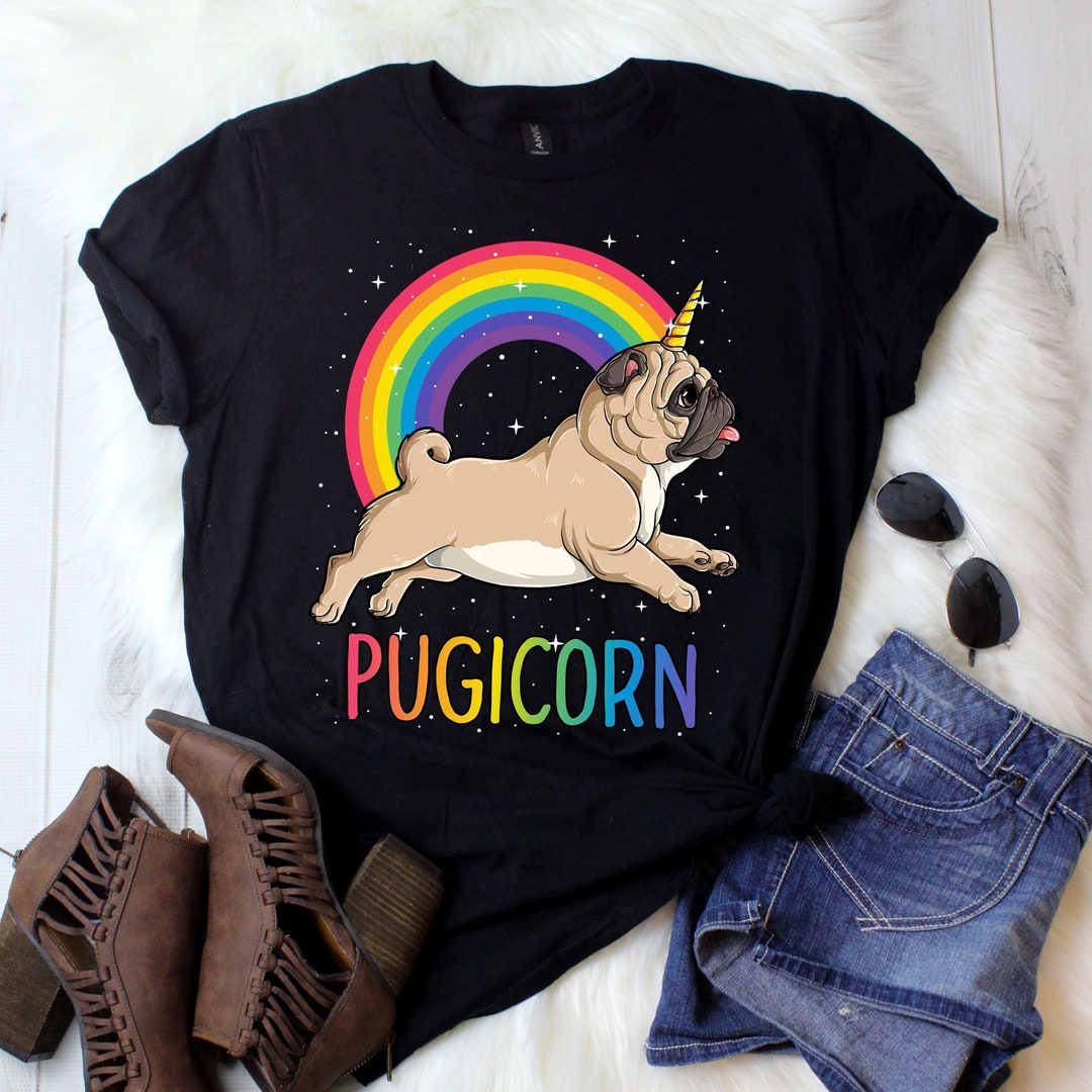 Pugicorn Pug Unicorn Shirt / Pug Shirt / Pug Gifts / Pug Lover Gifts ...