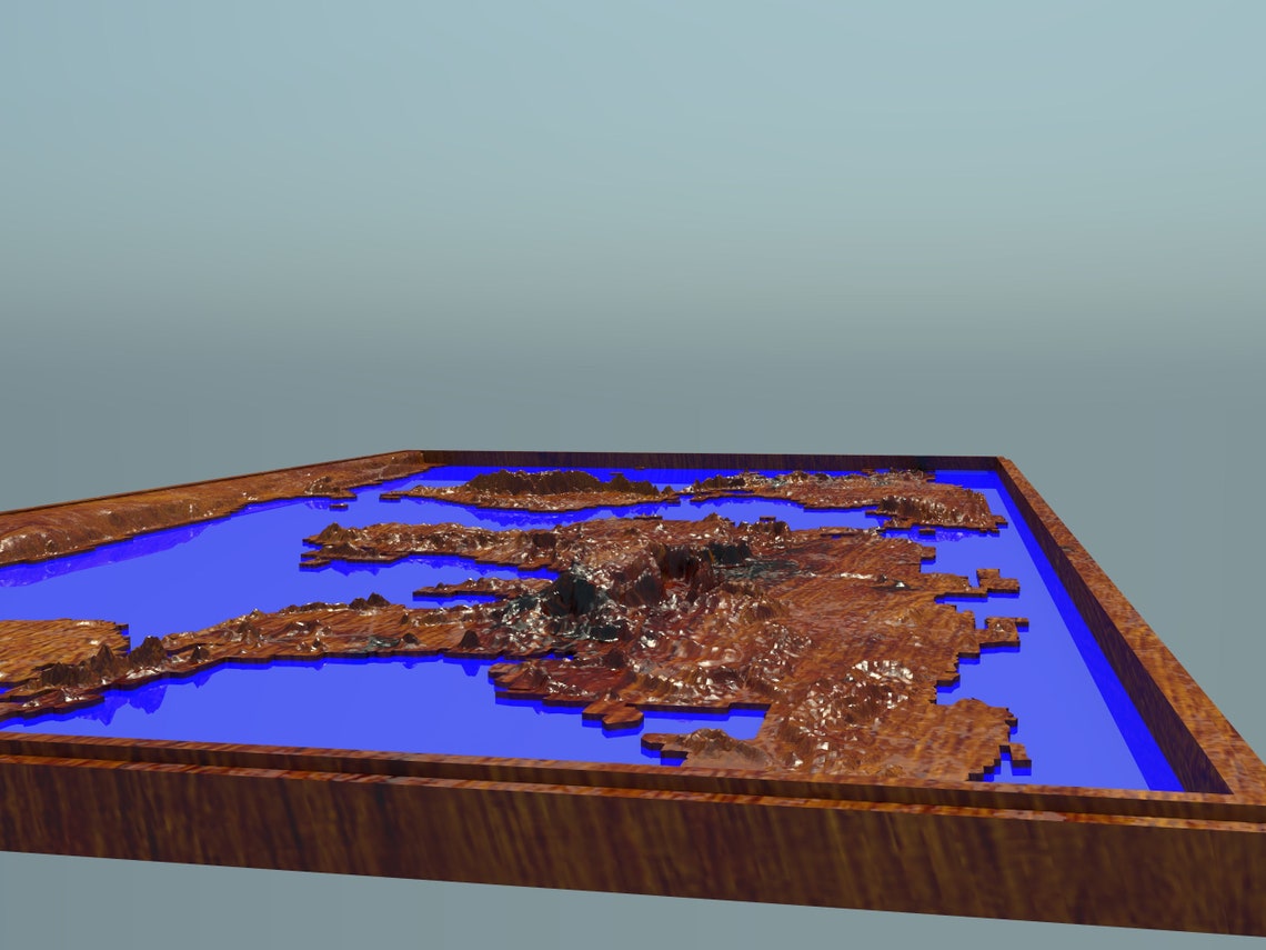 World Map 3d STL for Cnc and 3d Printer - Etsy