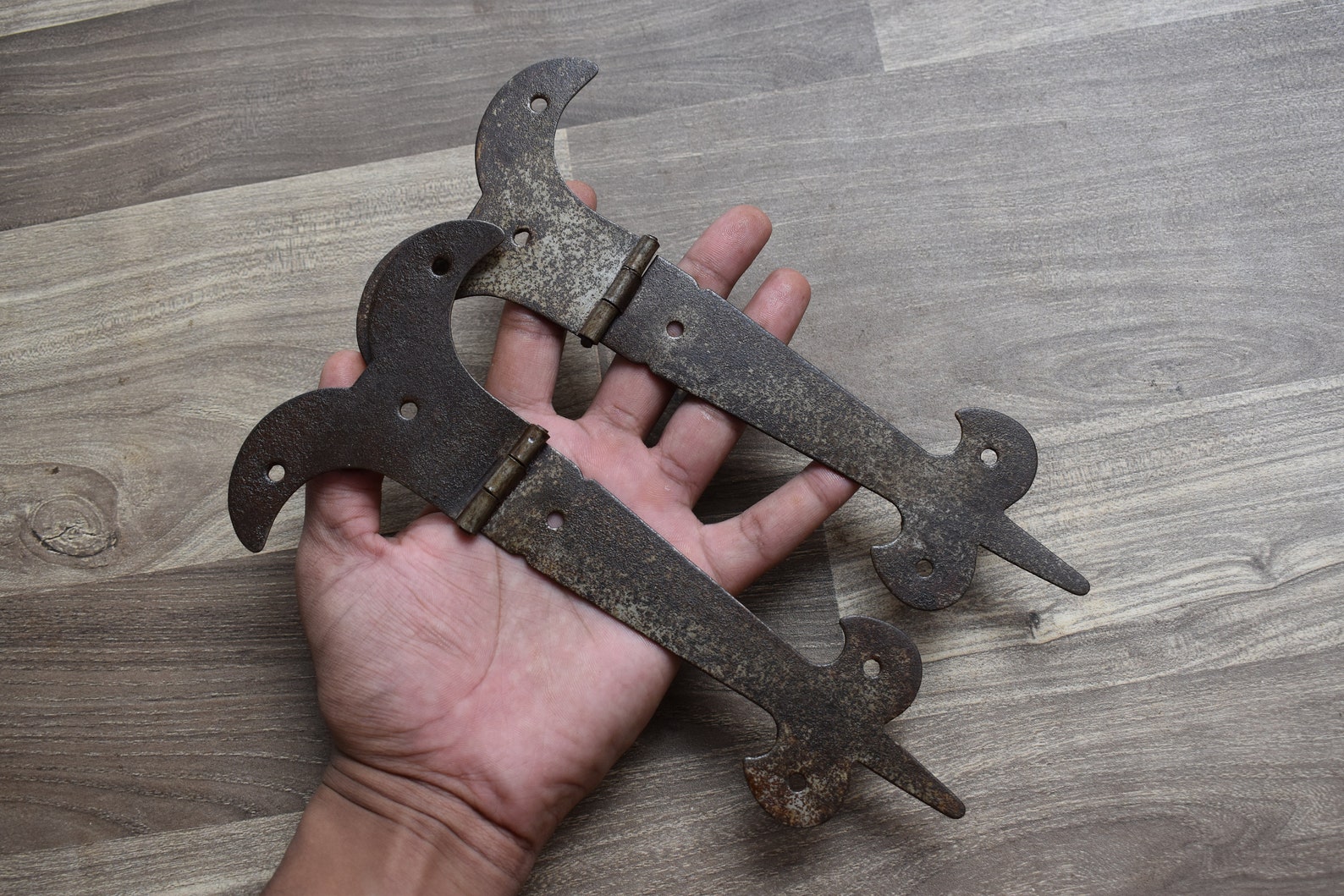 Vintage Iron Hinges Handmade French Gothic Gate Door Tool Box | Etsy