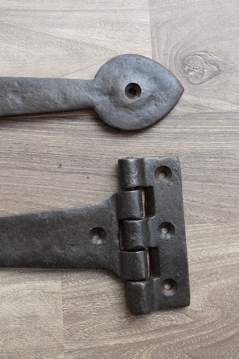 Vintage Cast Iron Door Hinges Handmade French Gate Arrow Head Barn ...