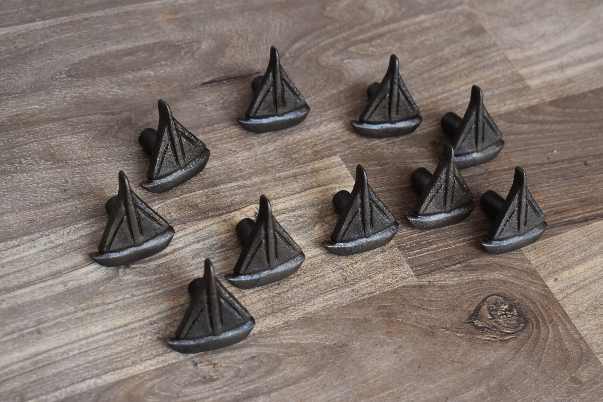 Vintage Old Cast Iron Boat Cabinet Drawer Door Knobs Handles Pull ...