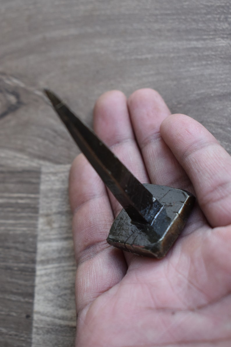 Vintage Hand Forged Nails Blacksmith Iron Brass Polish | Etsy
