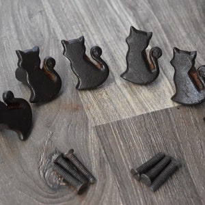 Vintage Cast Iron CAT Cabinet Drawer Handles Pull Rustic Knob 6 Pcs - Etsy