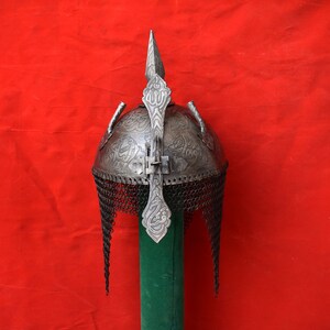 Vintage Decorative Mughal Islamic Iron Engraved Helmet Khula Khud Armor ...
