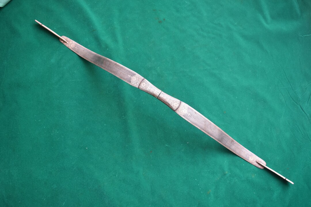 Vintage Type Mughal Islamic Ottoman Silver Damascened Bow Damascus ...