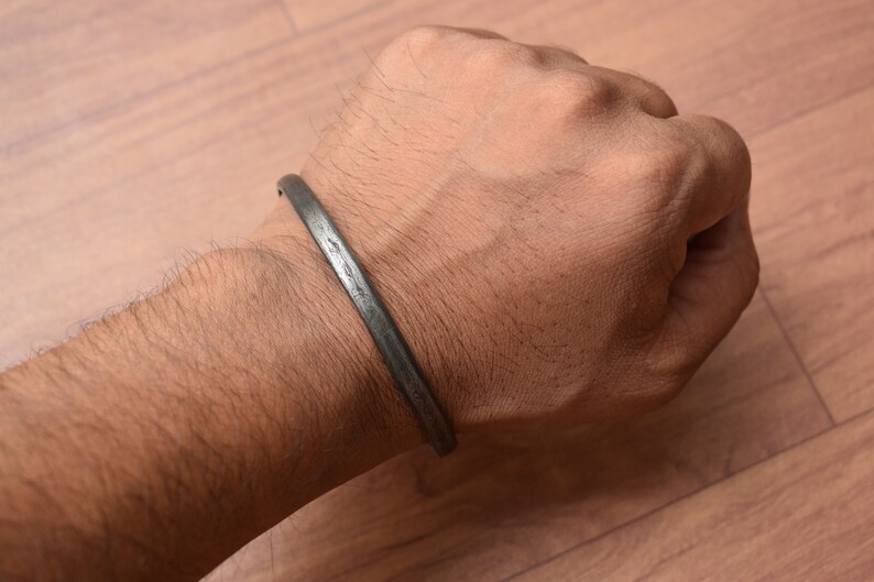 Damascus Steel Bracelet Hand Forged Rustic Bracelets Men's | Etsy