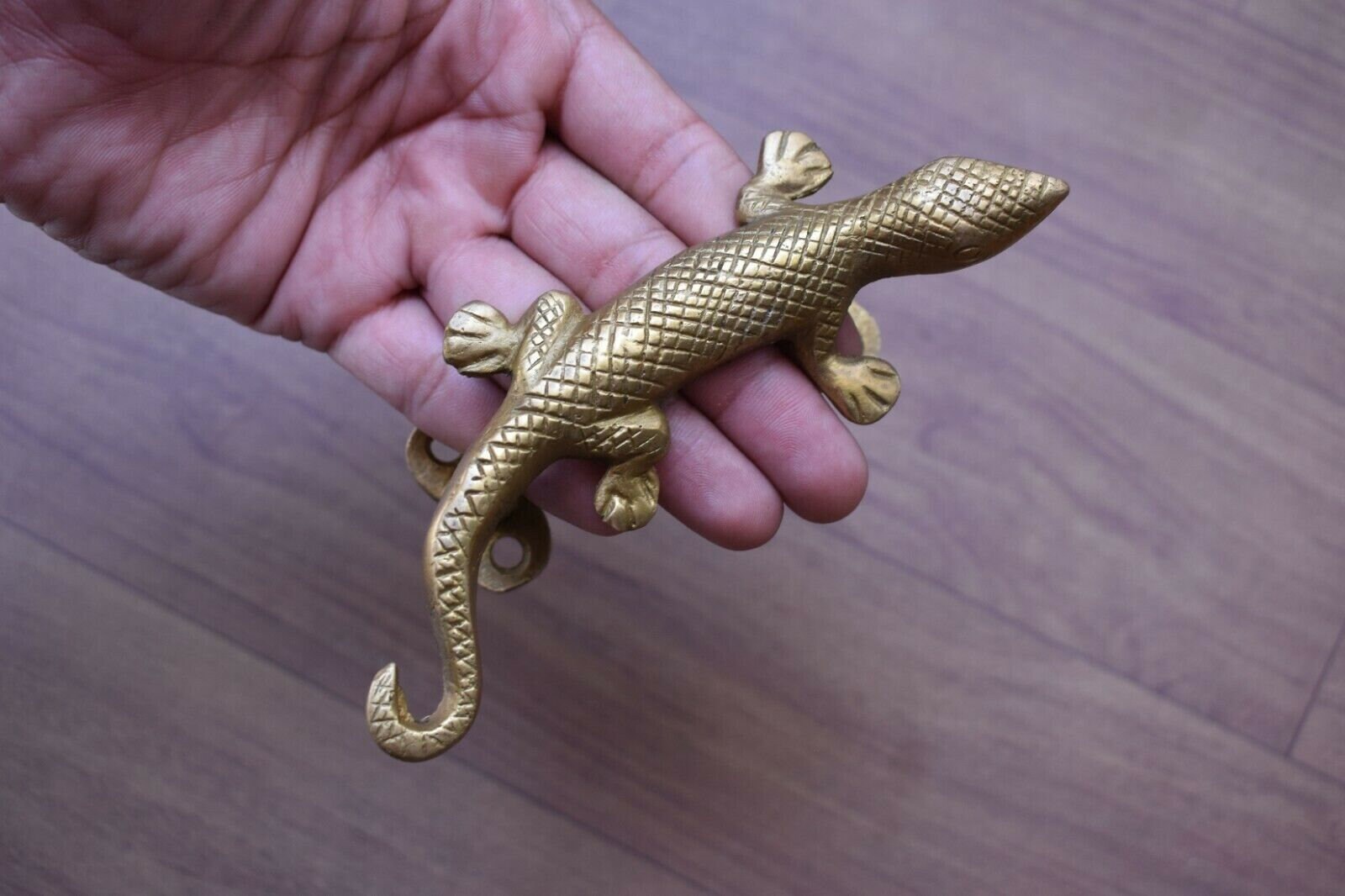 Vintage Brass Door Handle Lizard Heavy Gate Pull Drop Original - Etsy UK
