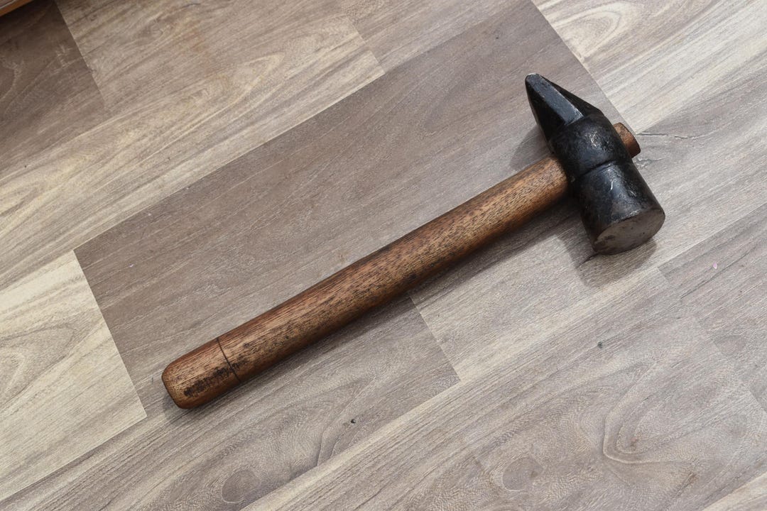 Blacksmith Hammer Iron Handforged Wood Working Round Herd Hammer Tool ...