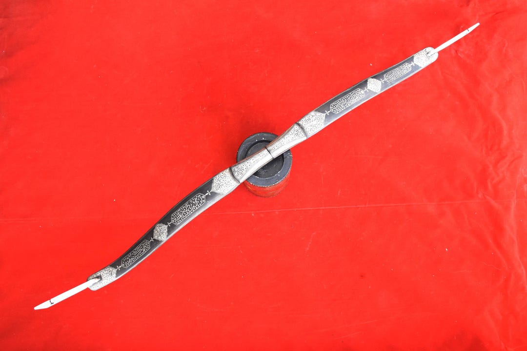 Vintage Type Steel Mughal Islamic Ottoman Silver Damascened Bow ...