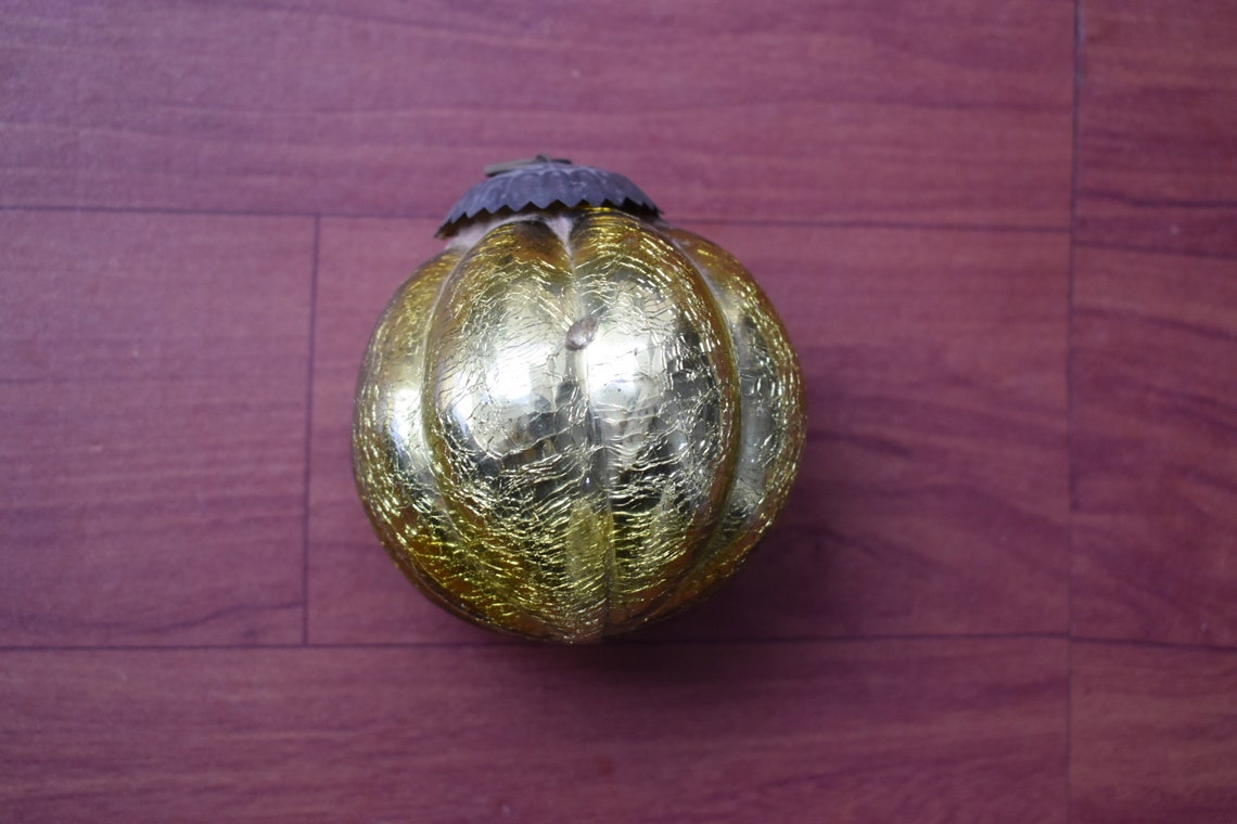 Vintage KUGEL Golden Pear Shape Glass Christmas Tree Ornament - Etsy