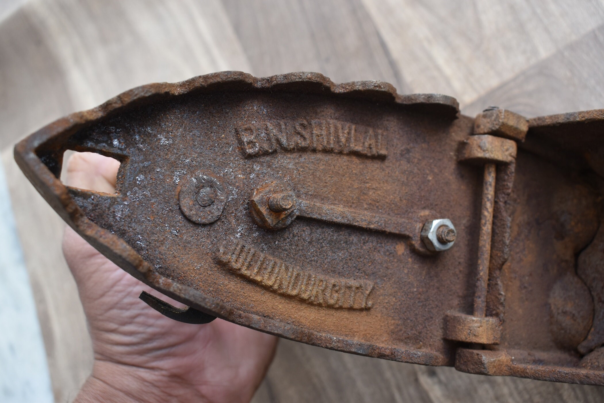 Vintage Old Wooden Handle Cast Iron Coal Ironing Clothe Press | Etsy