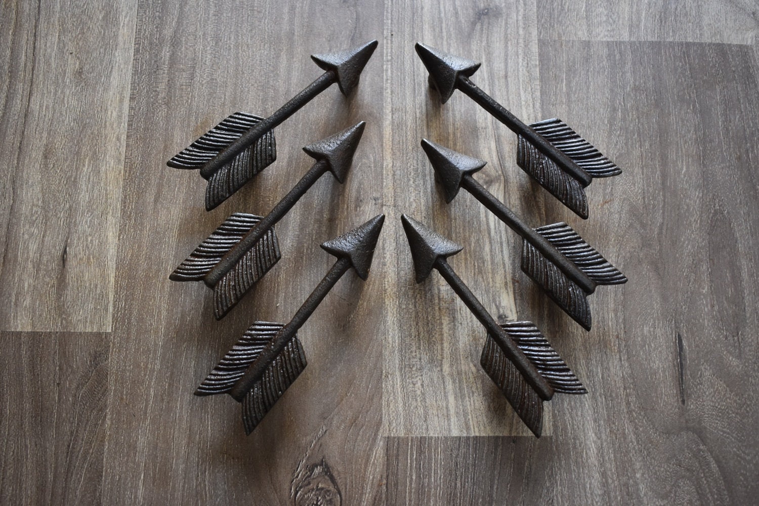 Iron Arrow Door Knobs Vintage Old Cast Cabinet Drawer Handles - Etsy