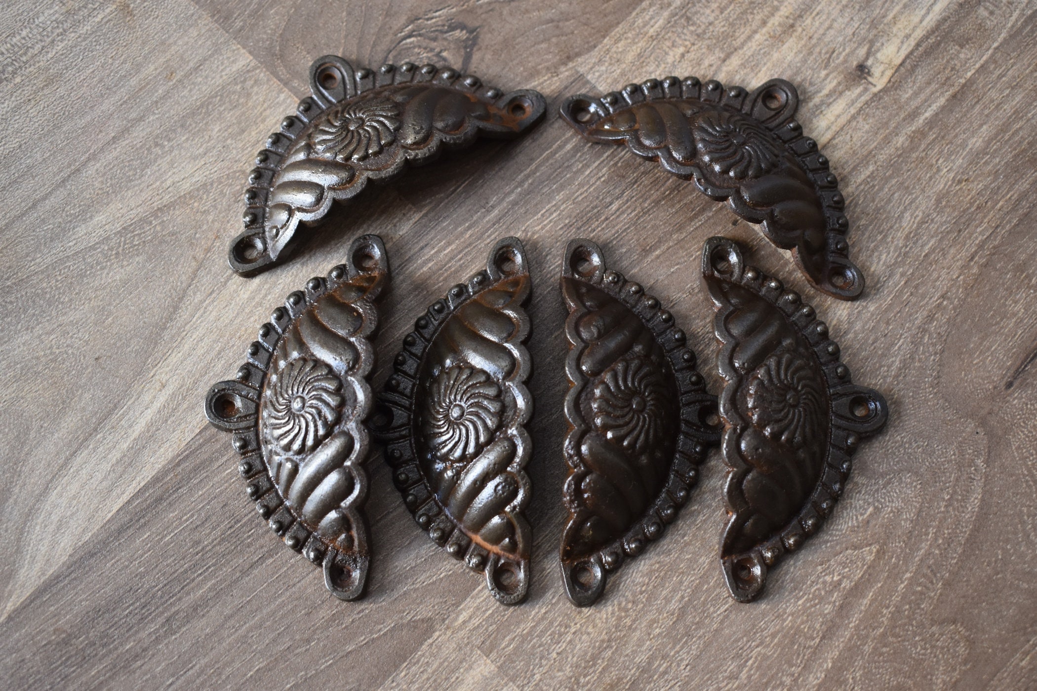 A Set of 6 Vintage Style Drawer Pull Handle Cast Iron Pull | Etsy