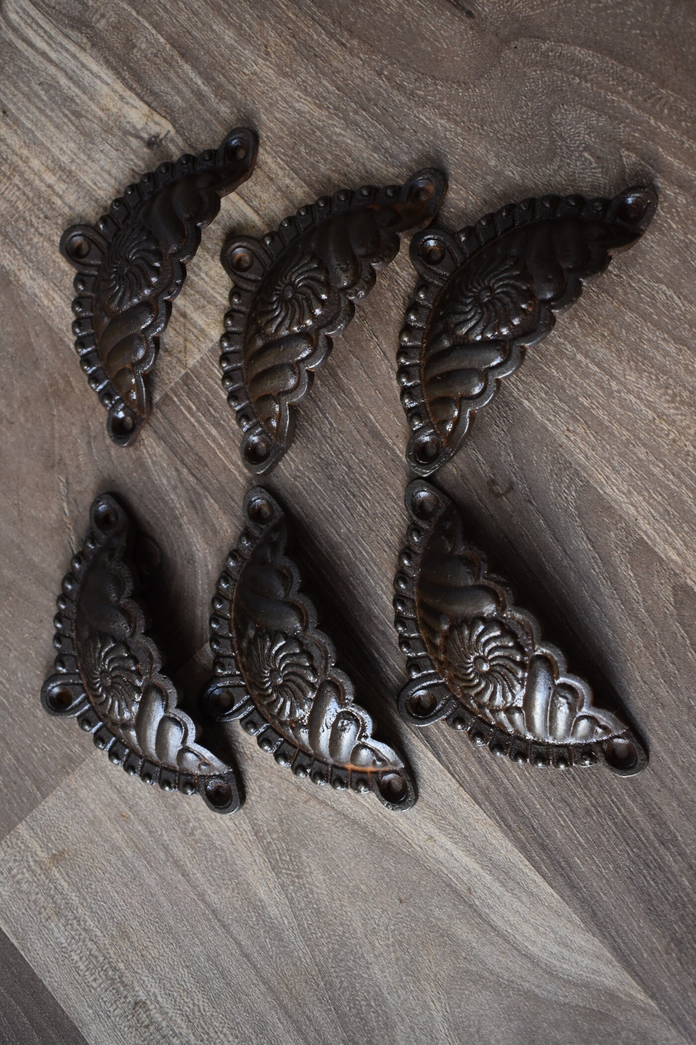 A Set of 6 Vintage Style Drawer Pull Handle Cast Iron Pull | Etsy