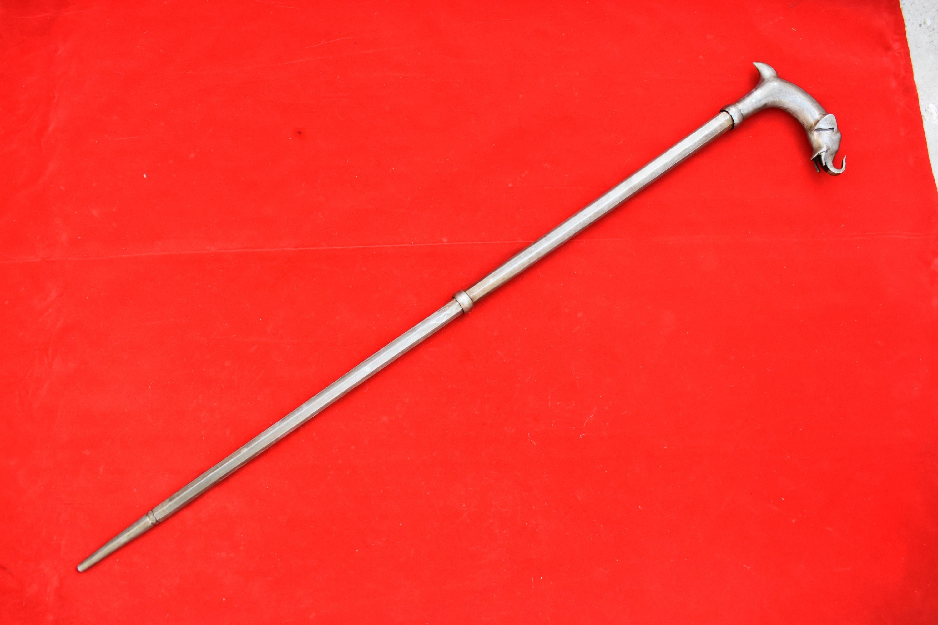 Vintage Type Mughal Islamic Elephant Grip All Steel Walking Folding ...