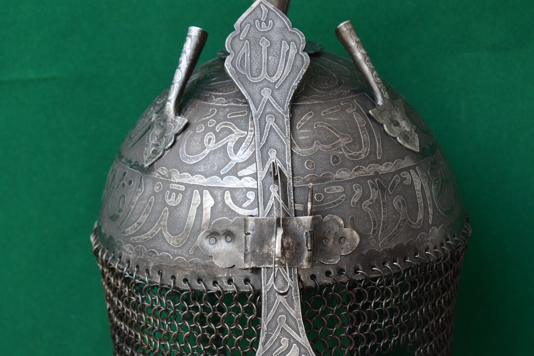 Vintage Decorative Mughal Islamic Iron Engraved Helmet Khula - Etsy ...