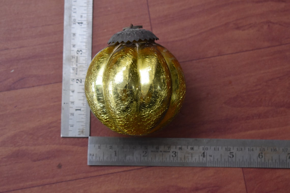 Vintage KUGEL Golden Pear Shape Glass Christmas Tree Ornament - Etsy