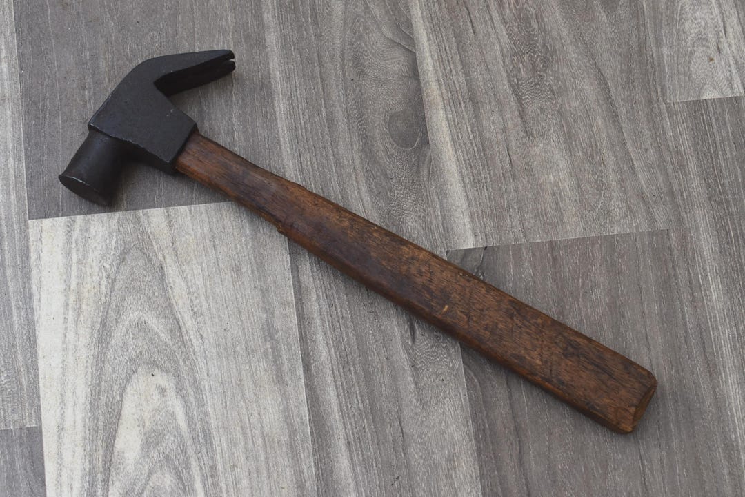 Vintage Blacksmith Hammer Iron Handforged Wood Working Claw Hammer Tool ...