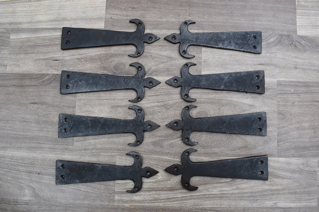 8 Pcs Cast Iron Hinges Vintage Hand Made Strap Dummy Hinges Barn Gate ...
