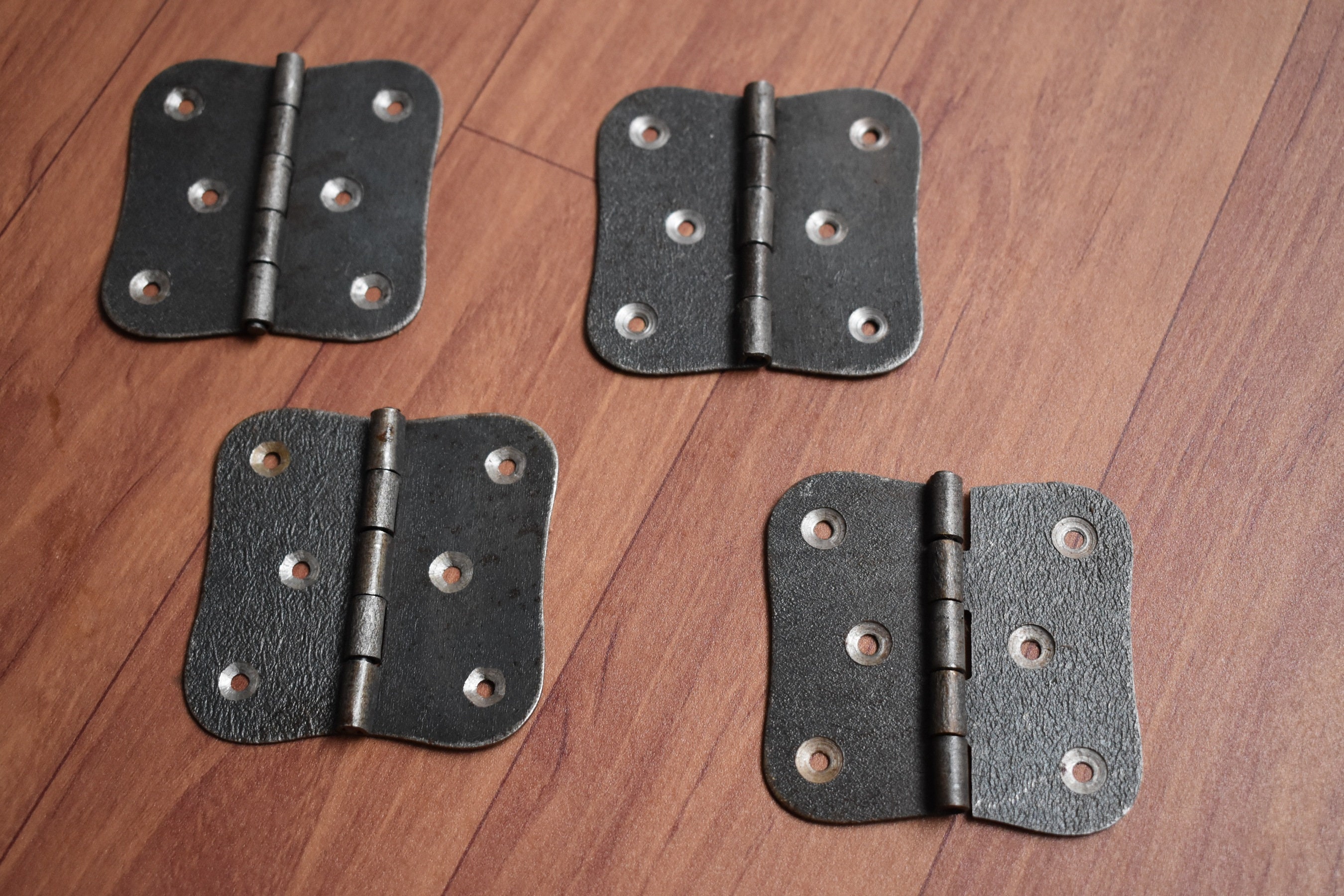 Vintage Iron Gothic Gate Door Tool Box Trunk Chest Hinges Barn Rusty 4 ...