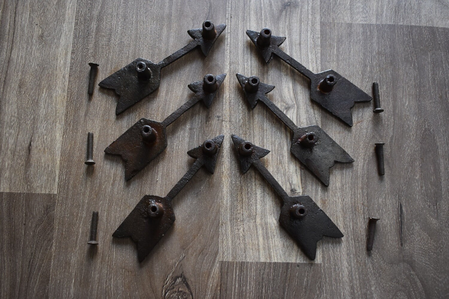 Iron Arrow Door Knobs Vintage Old Cast Cabinet Drawer Handles - Etsy