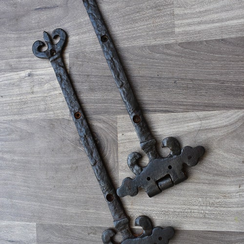 Vintage Iron Handmade French Gate Door Furniture Hinges Pair - Etsy