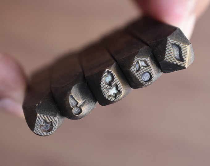 Hand Forged Workers Metal Iron Jewelry Die Punch Stamp Hand Made Tool 5 ...