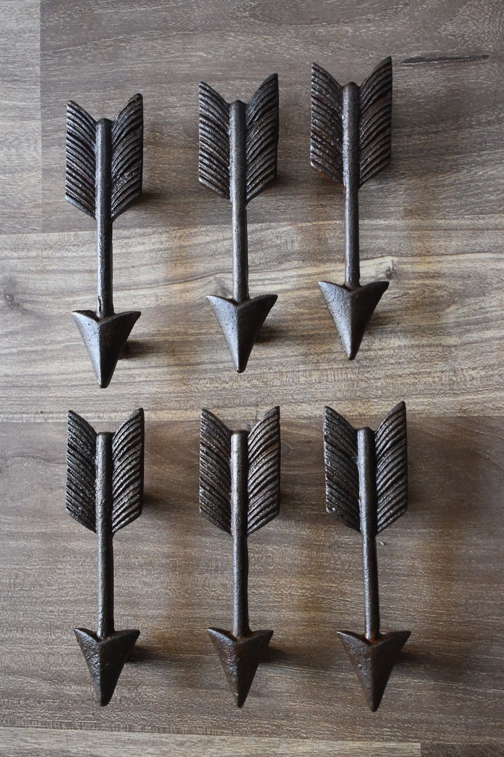 Iron Arrow Door Knobs Vintage Old Cast Cabinet Drawer Handles - Etsy