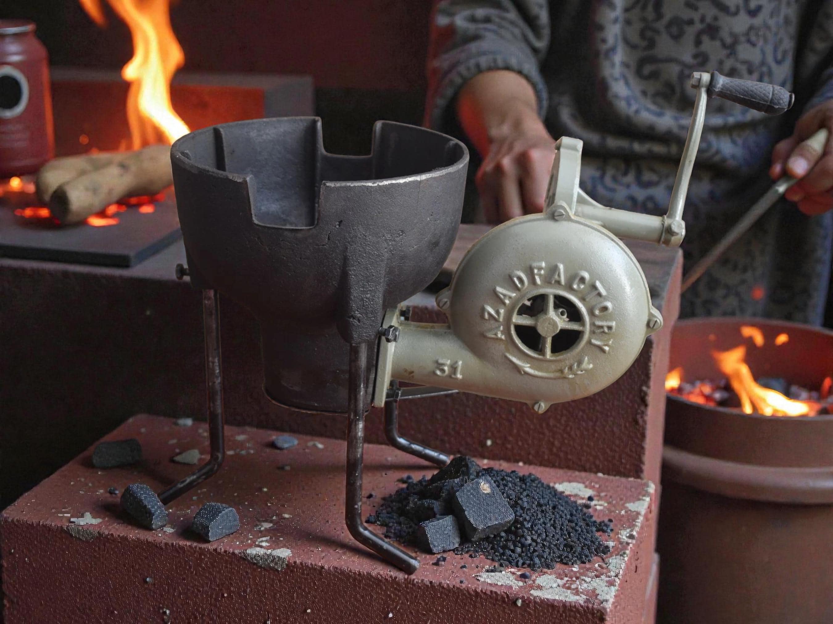 Vintage Style Forge Furnace With Hand Blower Pedal Type Handle ...