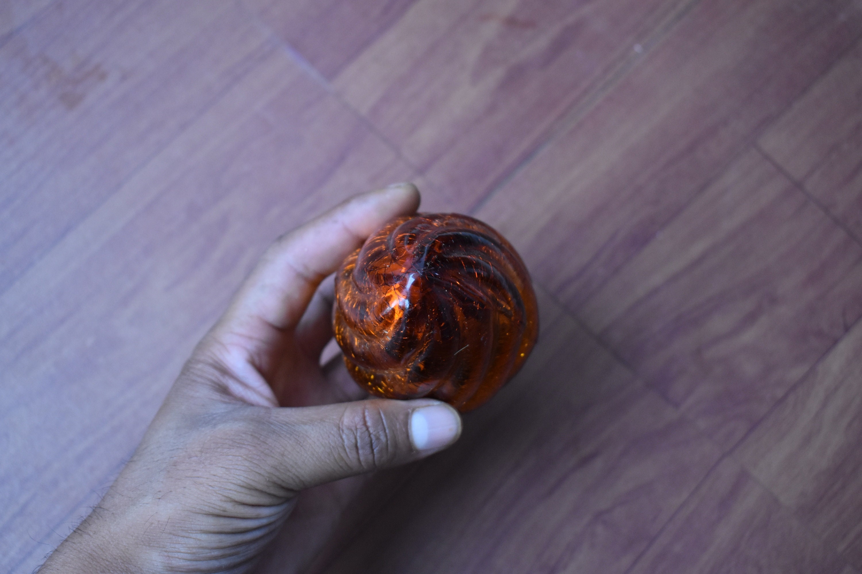 Vintage KUGEL Amber Honey Pear Shape Glass Christmas Tree Ornament Home ...
