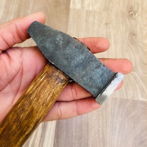Blacksmith Hammer Iron Handforged Wood Working Square Herd Hammer Tool ...