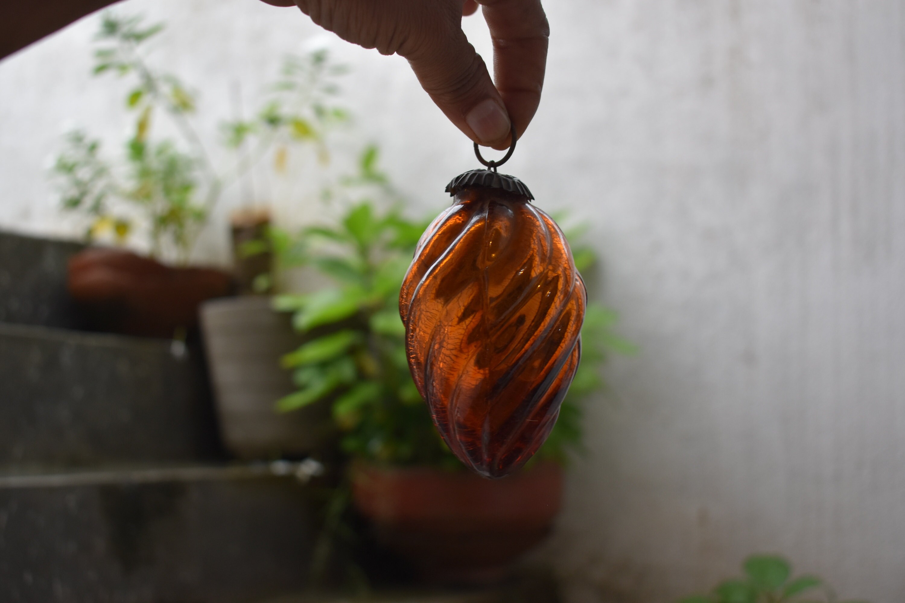 Vintage KUGEL Amber Honey Pear Shape Glass Christmas Tree | Etsy