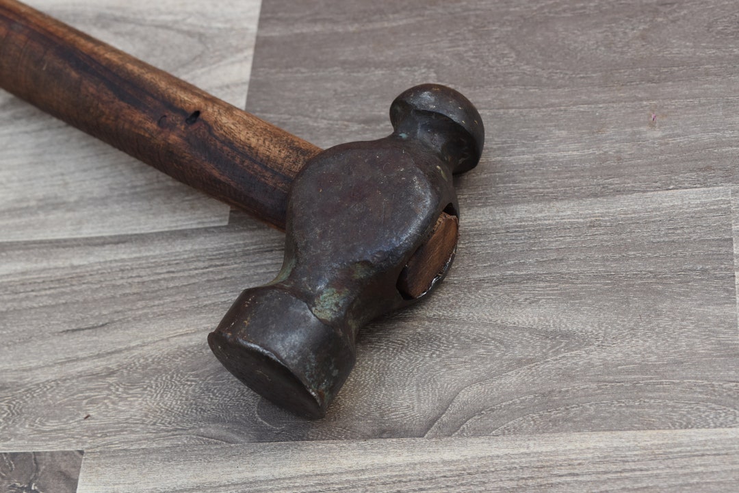 Vintage Iron Handforged Blacksmith Hammer Wood Working Round Head ...