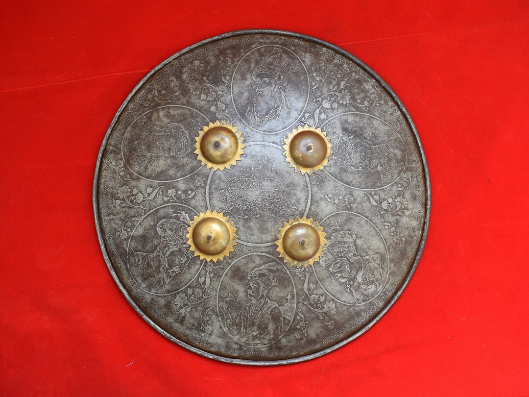 Vintage Mughal Islamic Engraved Iron Kufic Shield Dhal Decor No Khula ...